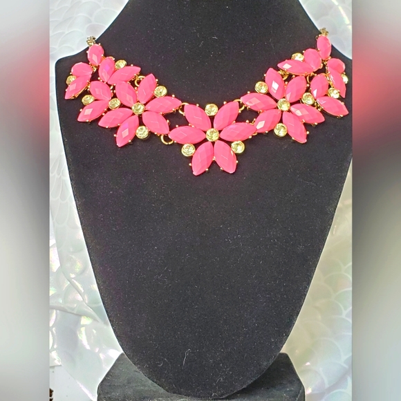 Jewelry | Barbie Pink Hot Pink Multifaceted Floral And Rhinestone ...